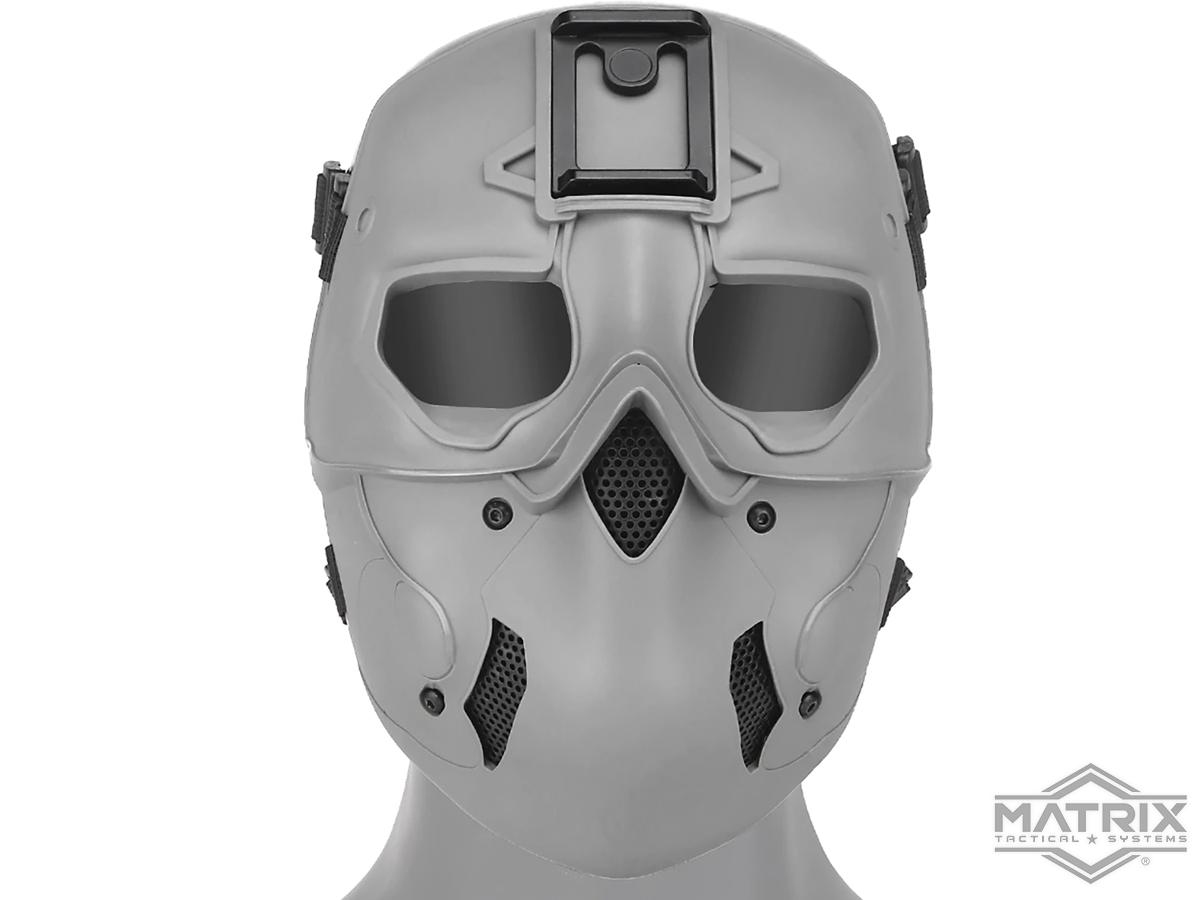 Matrix Full Face Mask w/ Integrated NV Mount (Color: Grey), Tactical ...