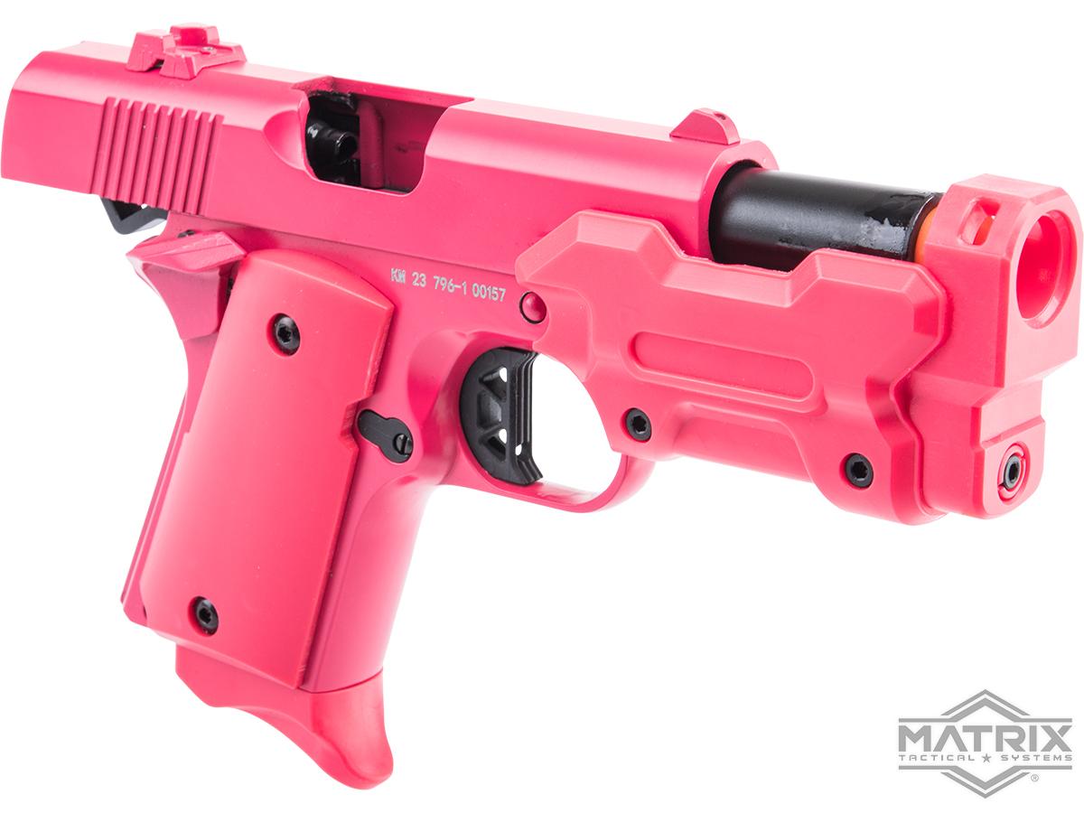 Matrix Double Bell Detonics Compact .45 Gas Blowback Airsoft Pistol w/ Compensator (Color: Pink ...