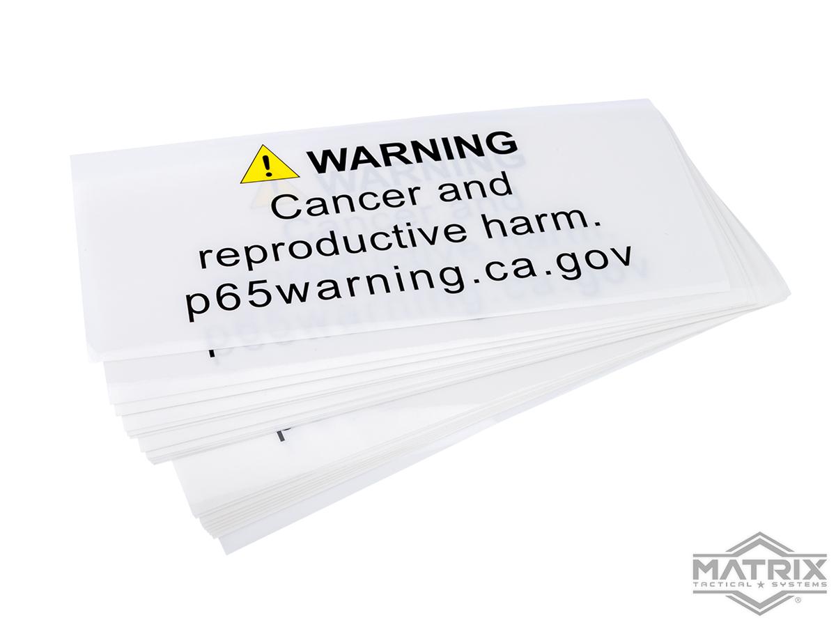 Matrix Prop65 9" x 4" Clear Sticker (Model: Pack of 25), Evike Stuff, e ...