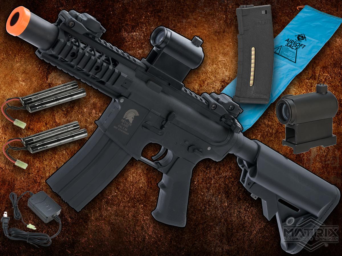"Go Airsoft Package" Matrix Sportsline M4 Airsoft AEG Rifle w/ G3 Micro ...