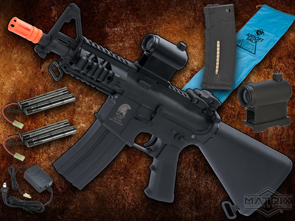 "Go Airsoft Package" Matrix Sportsline M4 Airsoft AEG Rifle w/ G3 Micro ...