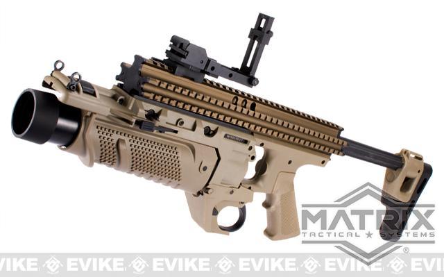 Matrix EGLM Airsoft Grenade Launcher with RIS Kit (Color: Tan), Airsoft ...