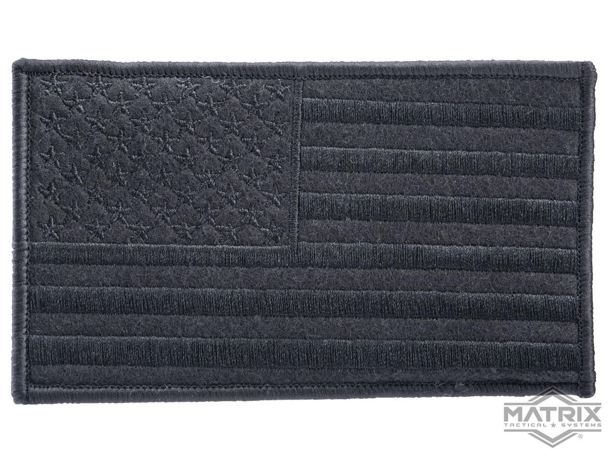 Matrix 3"x5" Large Sized Embroidered American Flag Patch (Color: Black ...