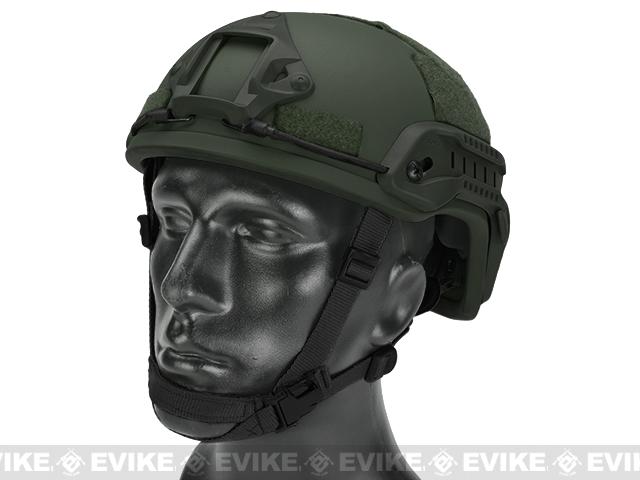 Matrix MICH 2001 Fiberglass Airsoft Helmet w/ NVG Mount & Side Rail ...