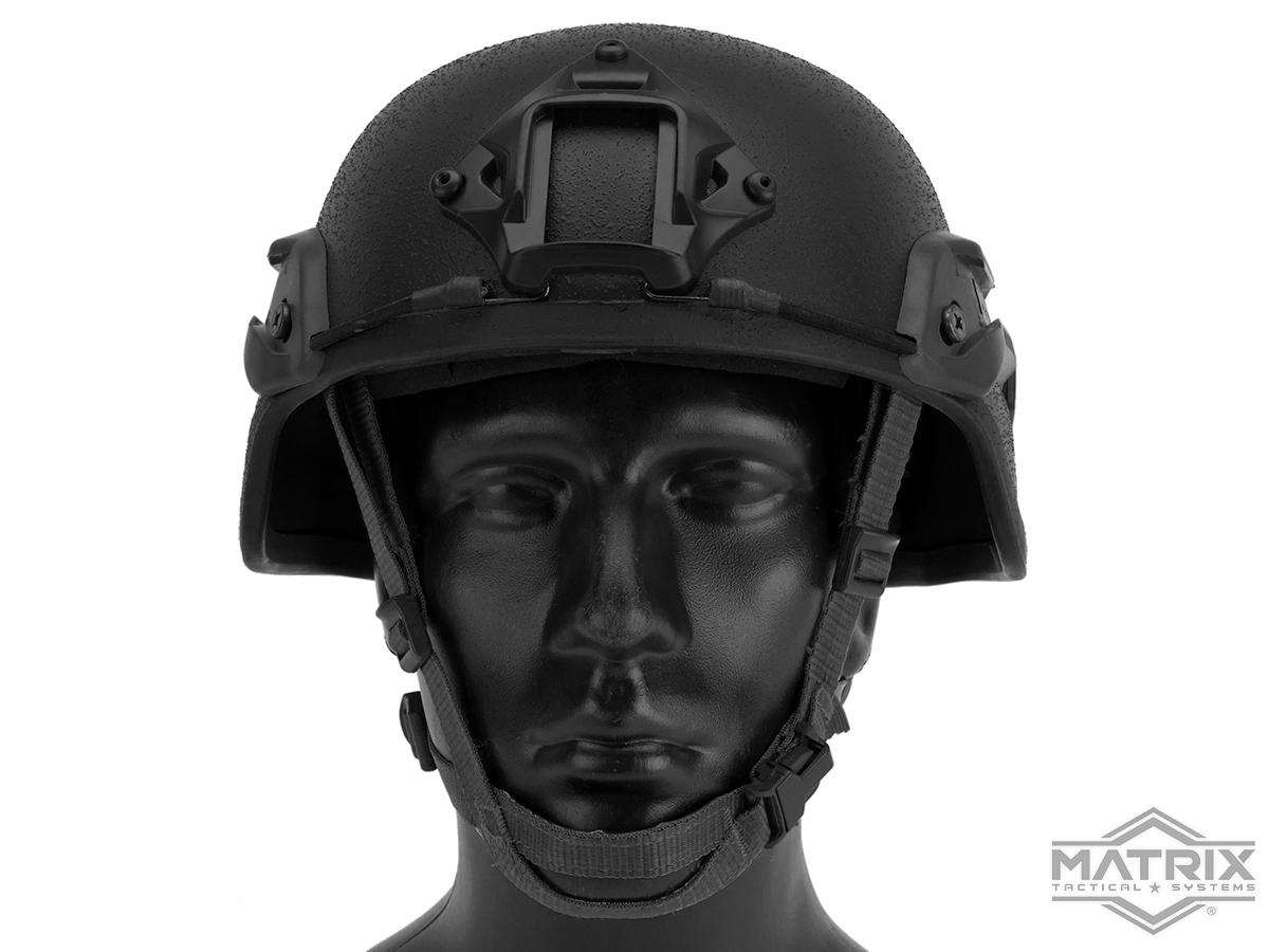 Matrix MICH 2000 Fiberglass Airsoft Helmet w/ NVG Mount & Side Rail ...