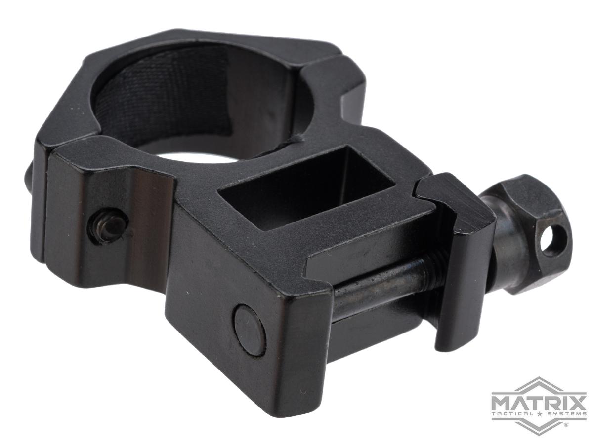 Matrix Aluminum Scope Mounting Rings (Color: Black / 1" Tube / Medium ...