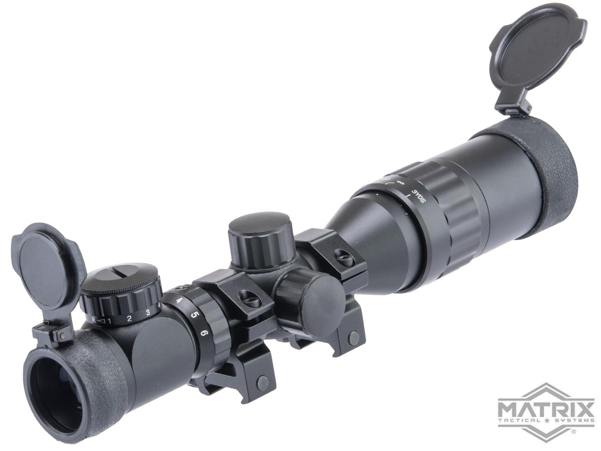 Matrix 2-6x32 AOE Illuminated Red/Green Rifle Scope w/ Ring Set ...