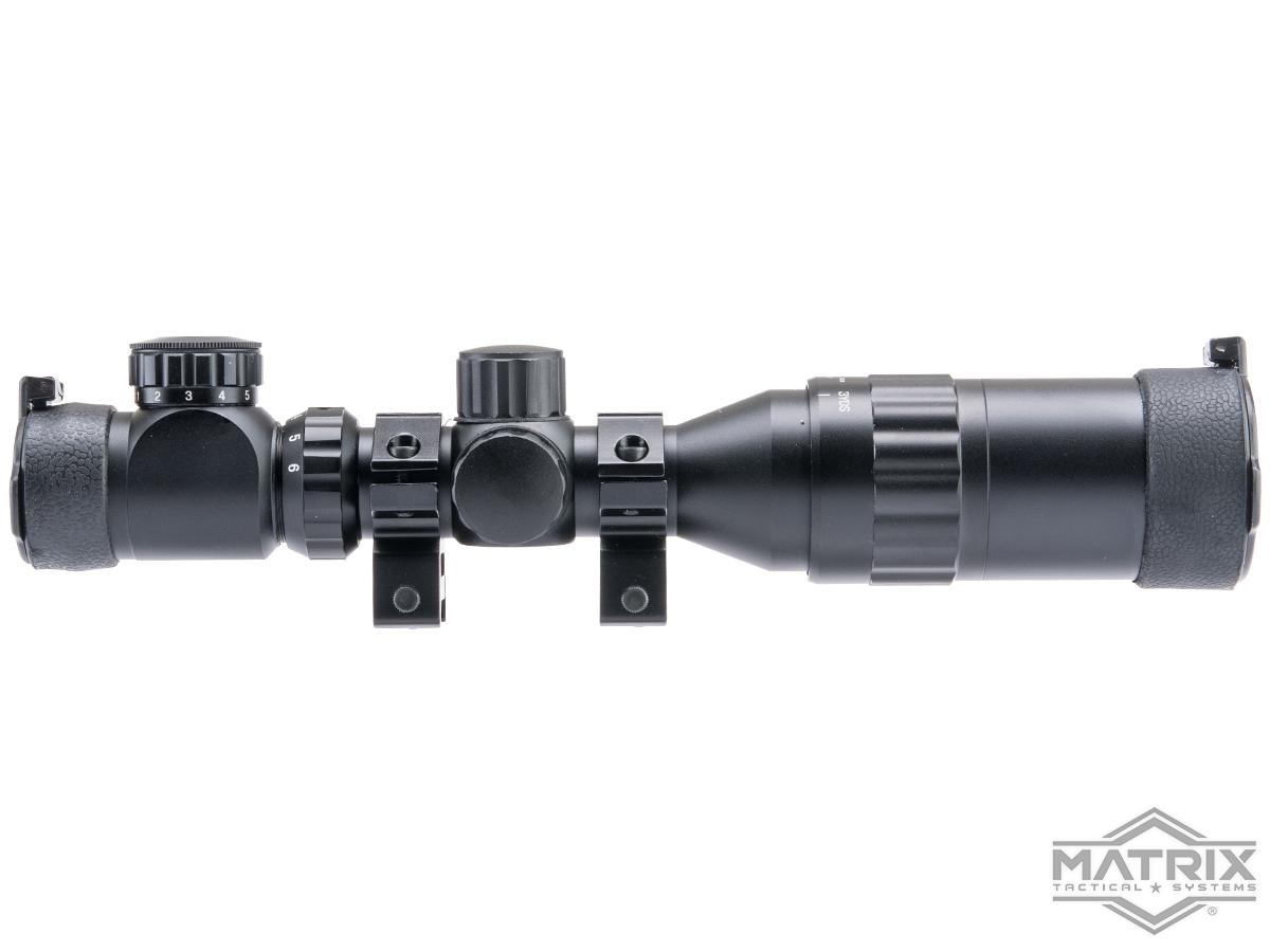 Matrix 2-6x32 AOE Illuminated Red/Green Rifle Scope w/ Ring Set ...