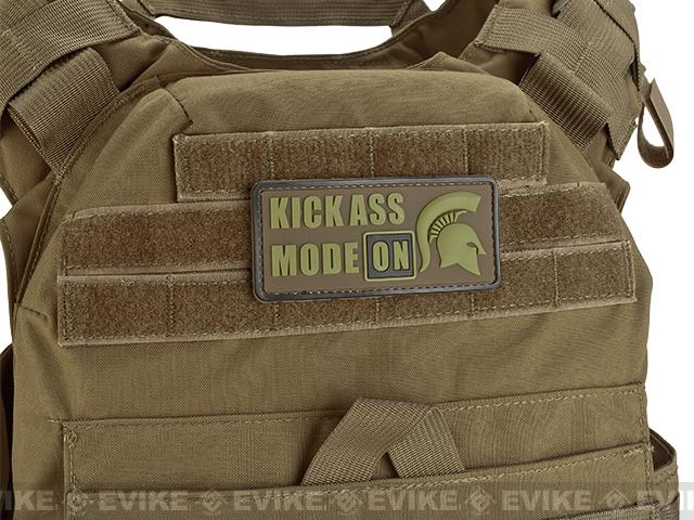 Rubberized PVC "Kick Ass Mode On" Tactical Patch - Tan, Tactical Gear ...