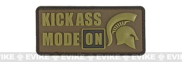 Rubberized PVC "Kick Ass Mode On" Tactical Patch - Tan, Tactical Gear ...
