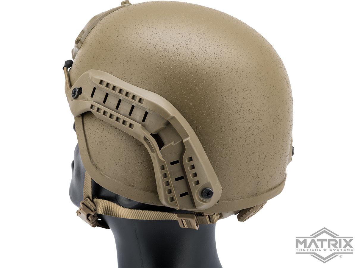 Matrix MICH 2000 Fiberglass Airsoft Helmet w/ NVG Mount & Side Rail ...