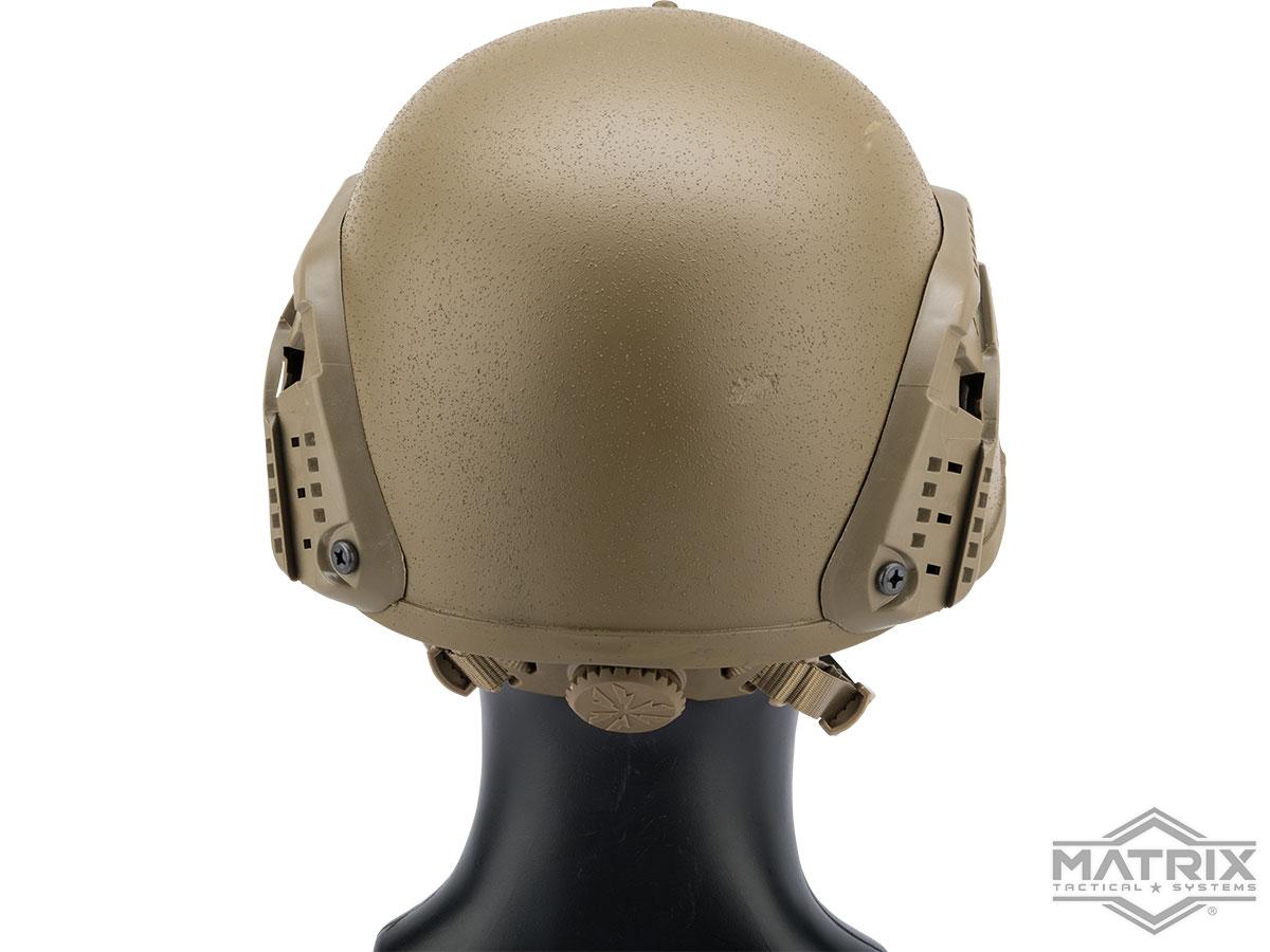 Matrix MICH 2000 Fiberglass Airsoft Helmet w/ NVG Mount & Side Rail ...