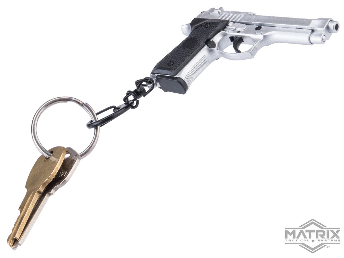 Matrix Dummy Pistol Keychain Charm (Model: M92 / Silver), Evike Stuff ...