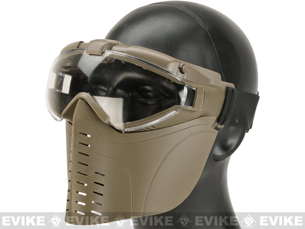Matrix Full Face Mask Set with Full Seal Goggles (Color: Dark Earth ...