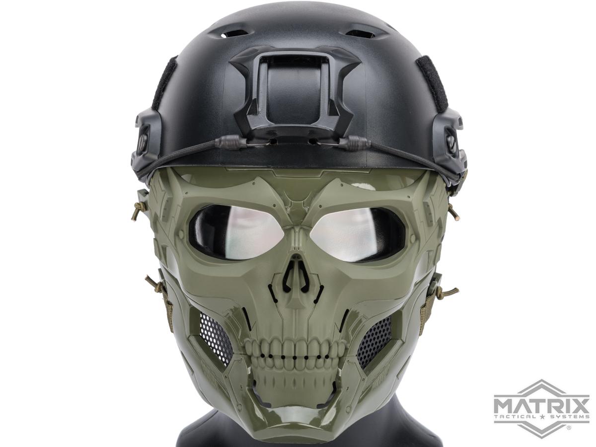 Matrix Skull Messenger Prop Costume Face Mask (Color: OD Green ...