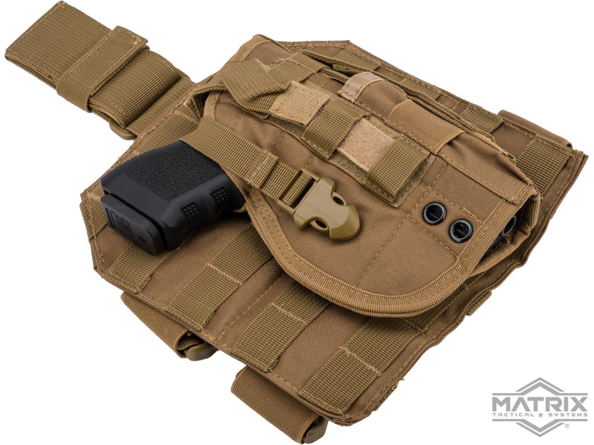 Matrix Tactical Dropleg MOLLE Panel w/ Universal MOLLE Holster (Color ...