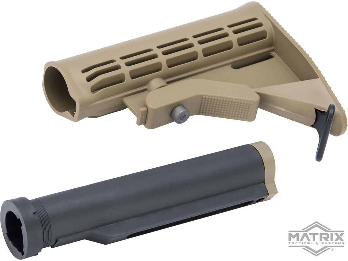 Matrix M4 Retractable LE Stock for M4 Series Airsoft Rifles (Color: Tan ...