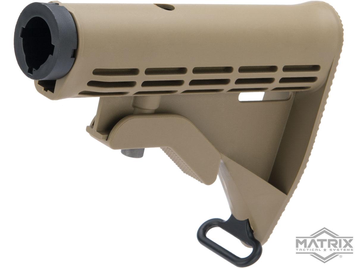 Matrix M4 Retractable LE Stock for M4 Series Airsoft Rifles (Color: Tan ...