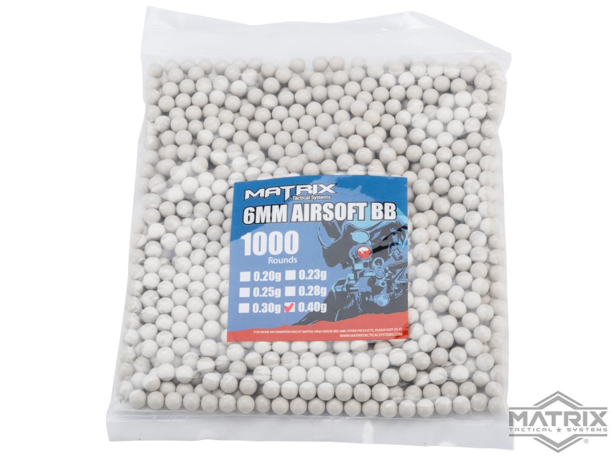 0.40g "Sniper MAX Grade" 6mm Airsoft BB by Matrix (Color: White / 1,000 Rounds), Accessories ...
