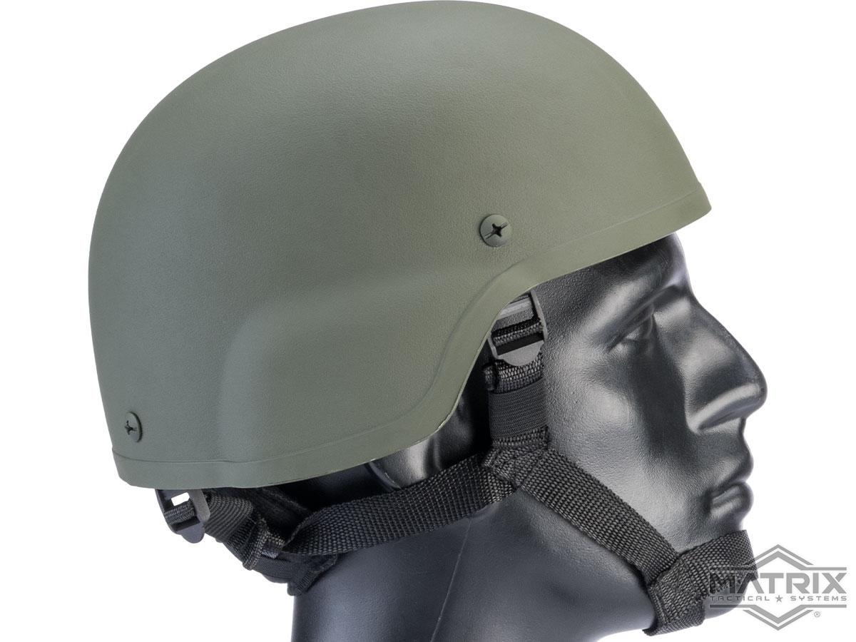 Matrix MICH 2000 Fiberglass Airsoft Helmet w/ NVG Mount & Mount Base ...