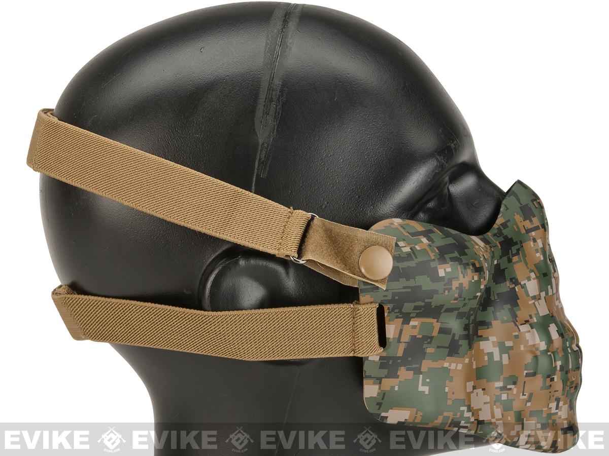 Matrix Iron Face Skull Imprint Nylon Lower Half Mask (Color: Digital ...