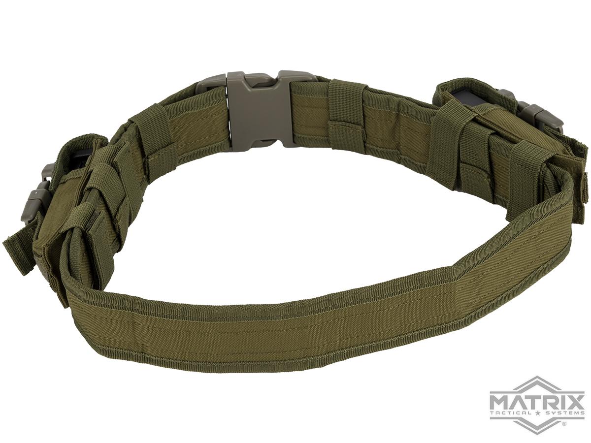 Matrix Ballistic Nylon Tactical Pistol Belt (Color: OD Green w/ Mag ...