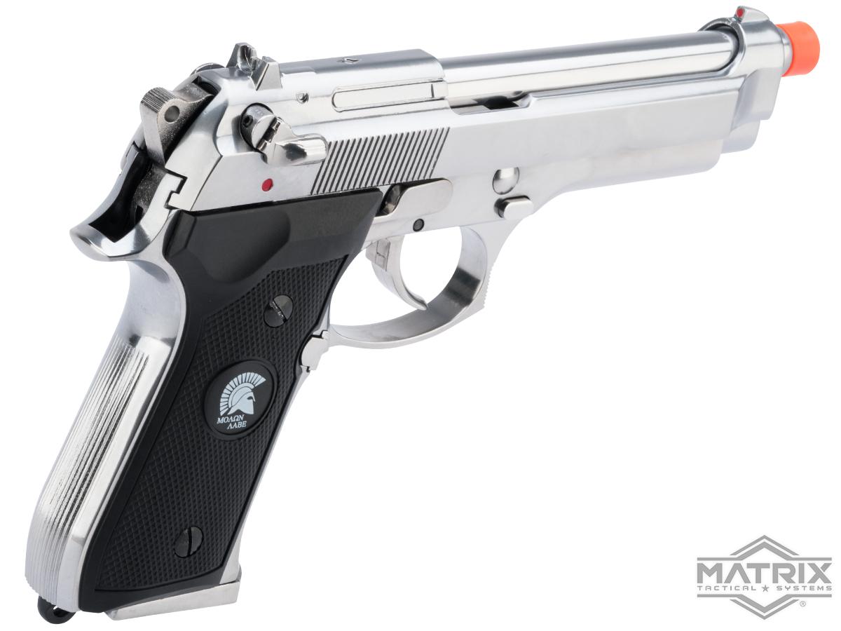 Matrix Elite M9 Gas Blowback Airsoft GBB Pistol (Color: Silver / Full ...