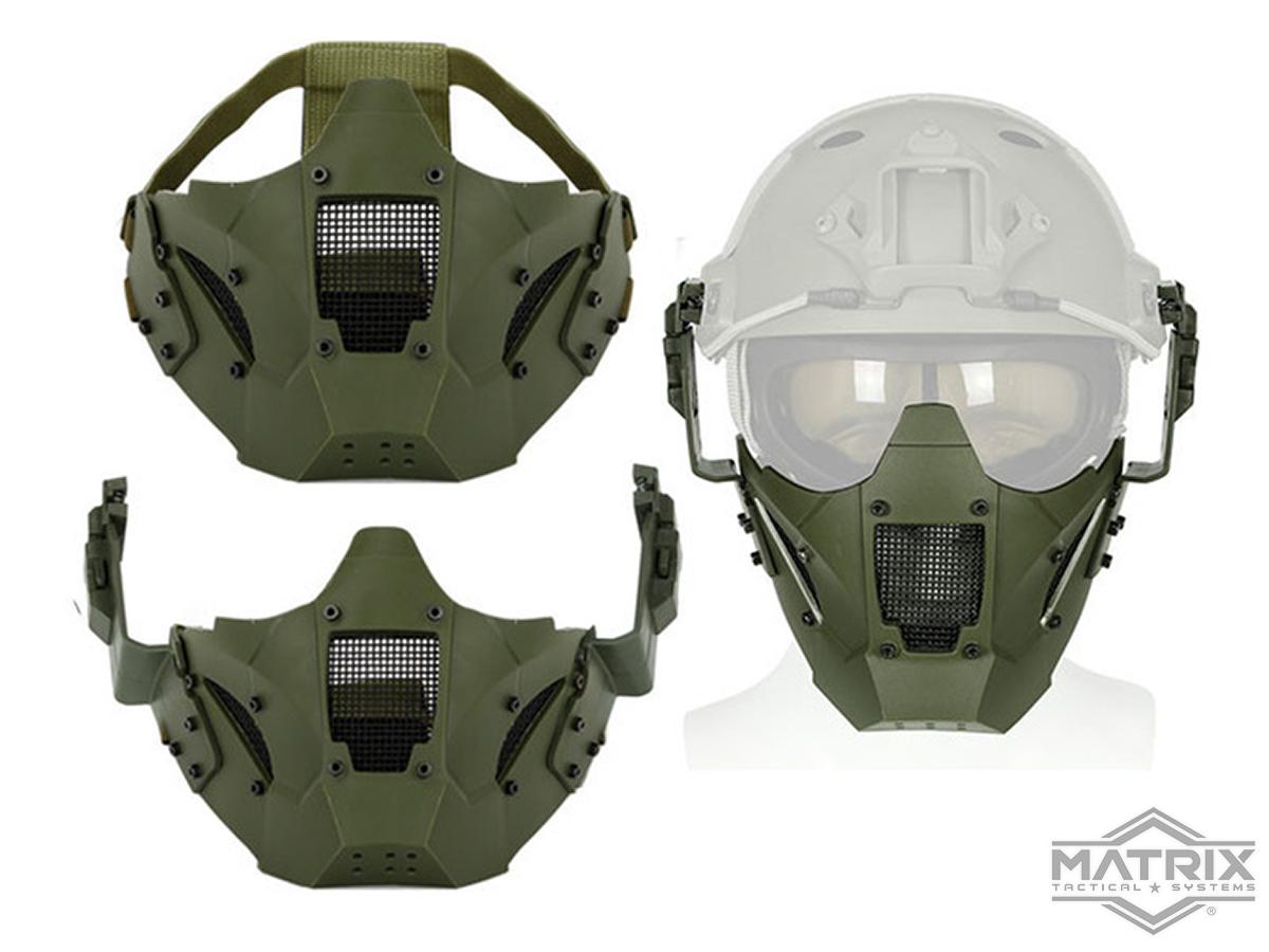 Matrix Iron Warrior Polymer and Mesh Modular Face Mask (Color: OD Green ...