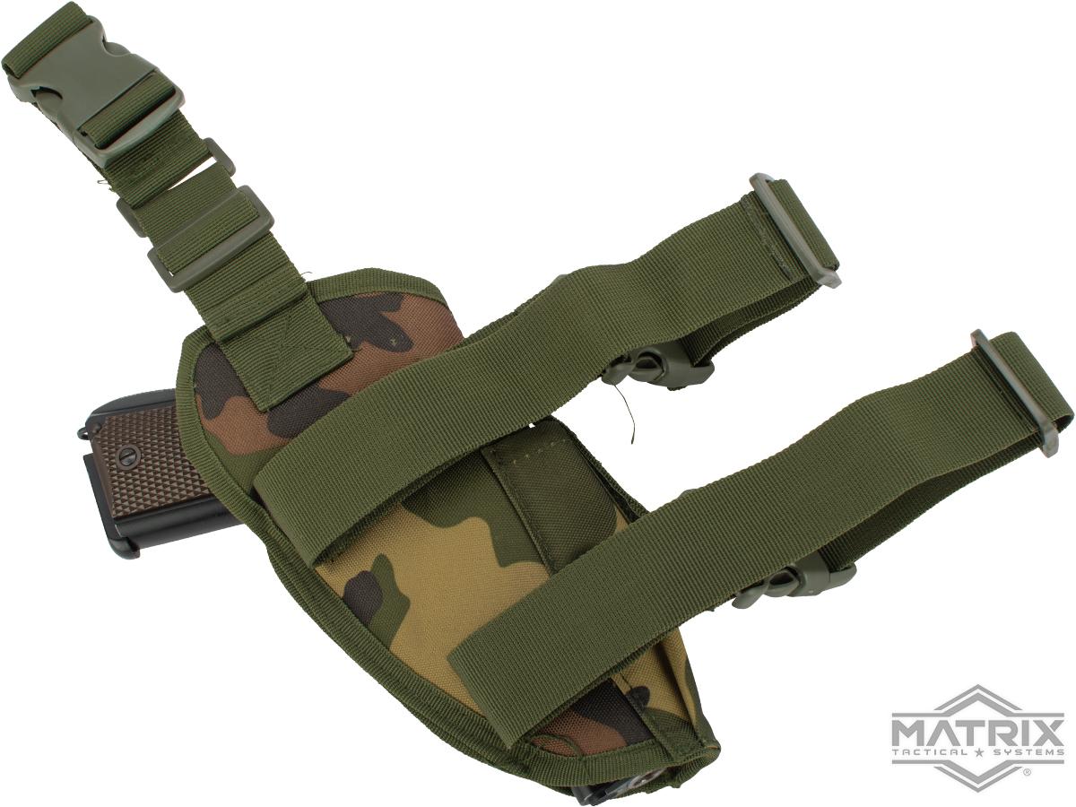 Matrix Deluxe Tactical Thigh Holster (Color: Woodland / Left), Tactical ...