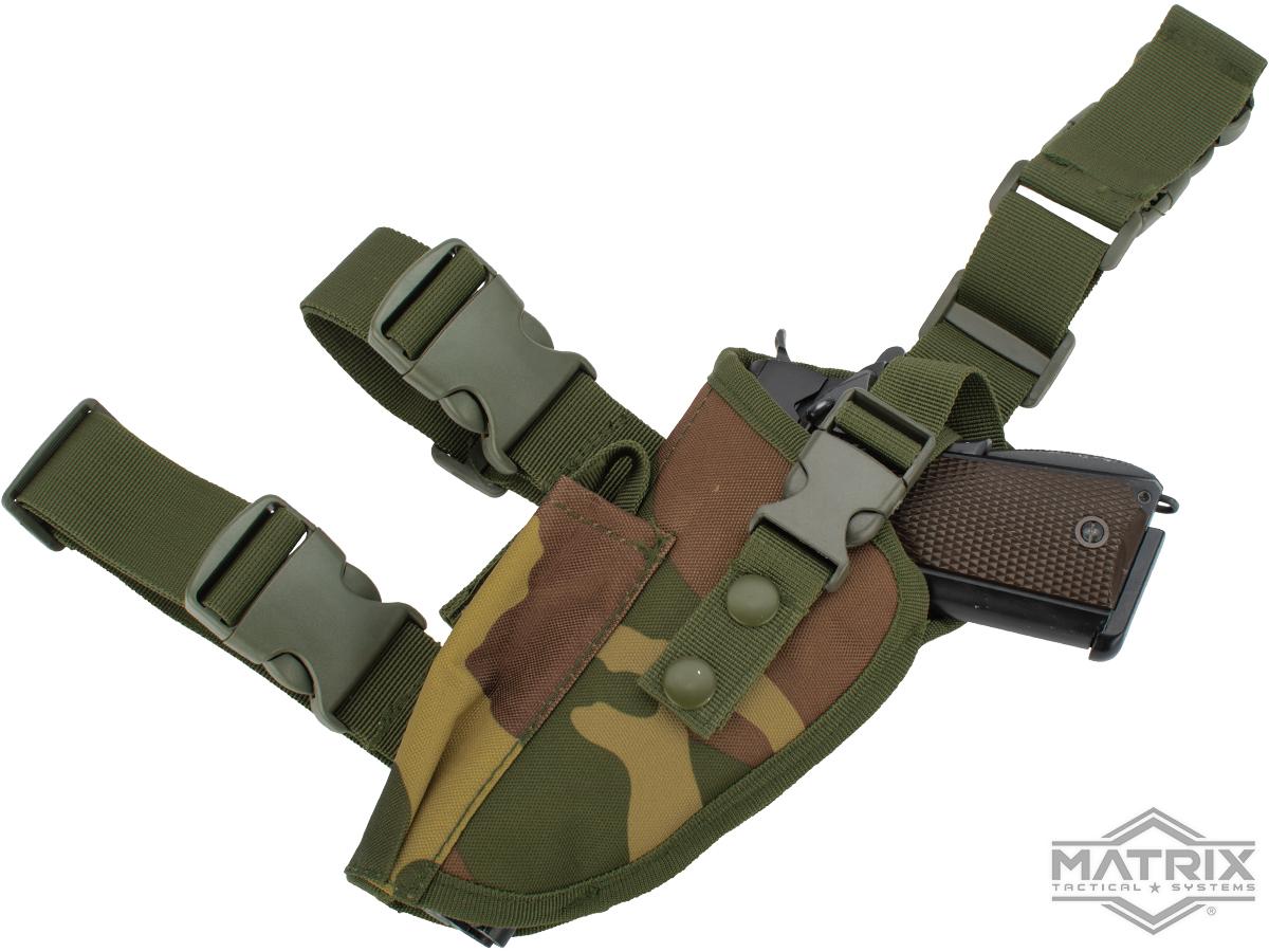 Matrix Deluxe Tactical Thigh Holster (Color: Woodland / Left), Tactical ...