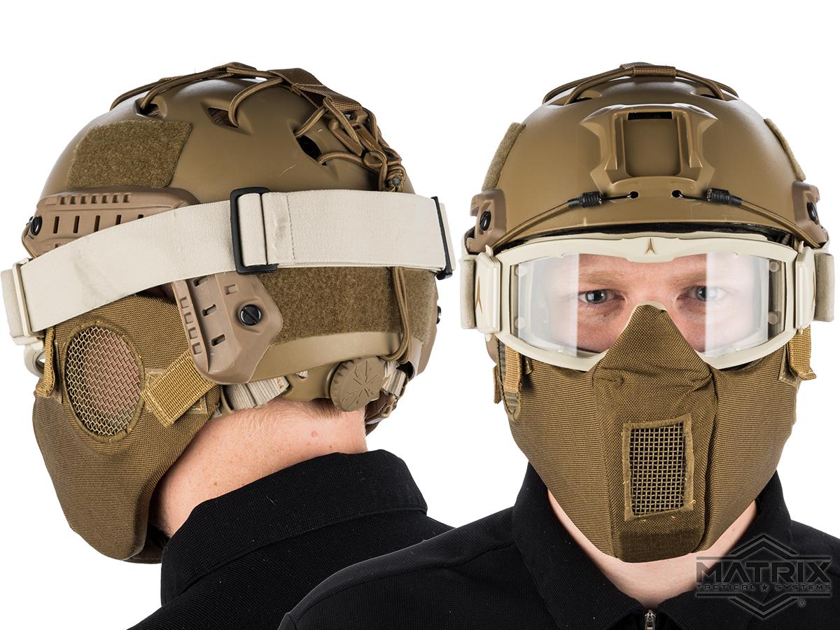 Matrix V5 Conquerors Mask Half Face Mask w/ Ear Protection (Color: Tan ...