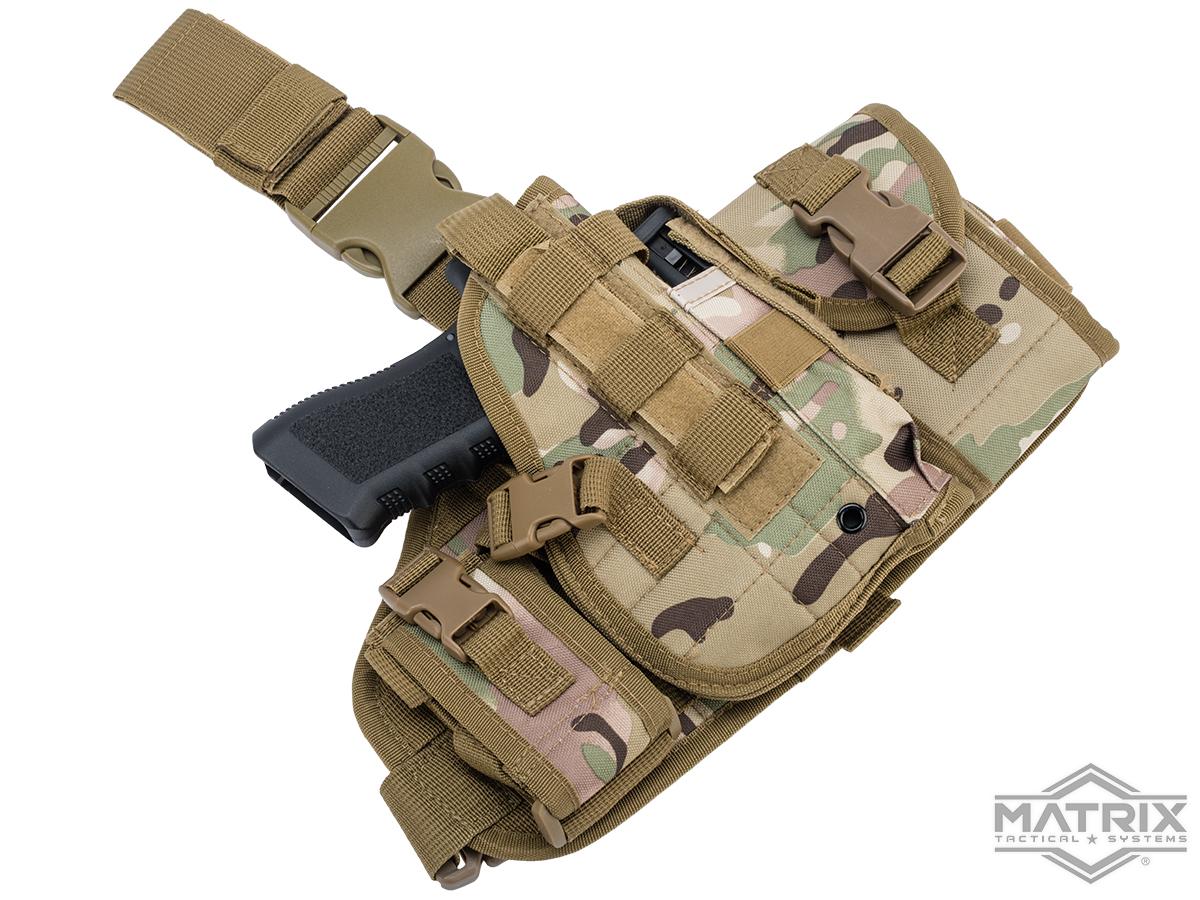 Matrix Drop Leg MOLLE Platform w/ Holster and Pouch Set (Color: Camo ...