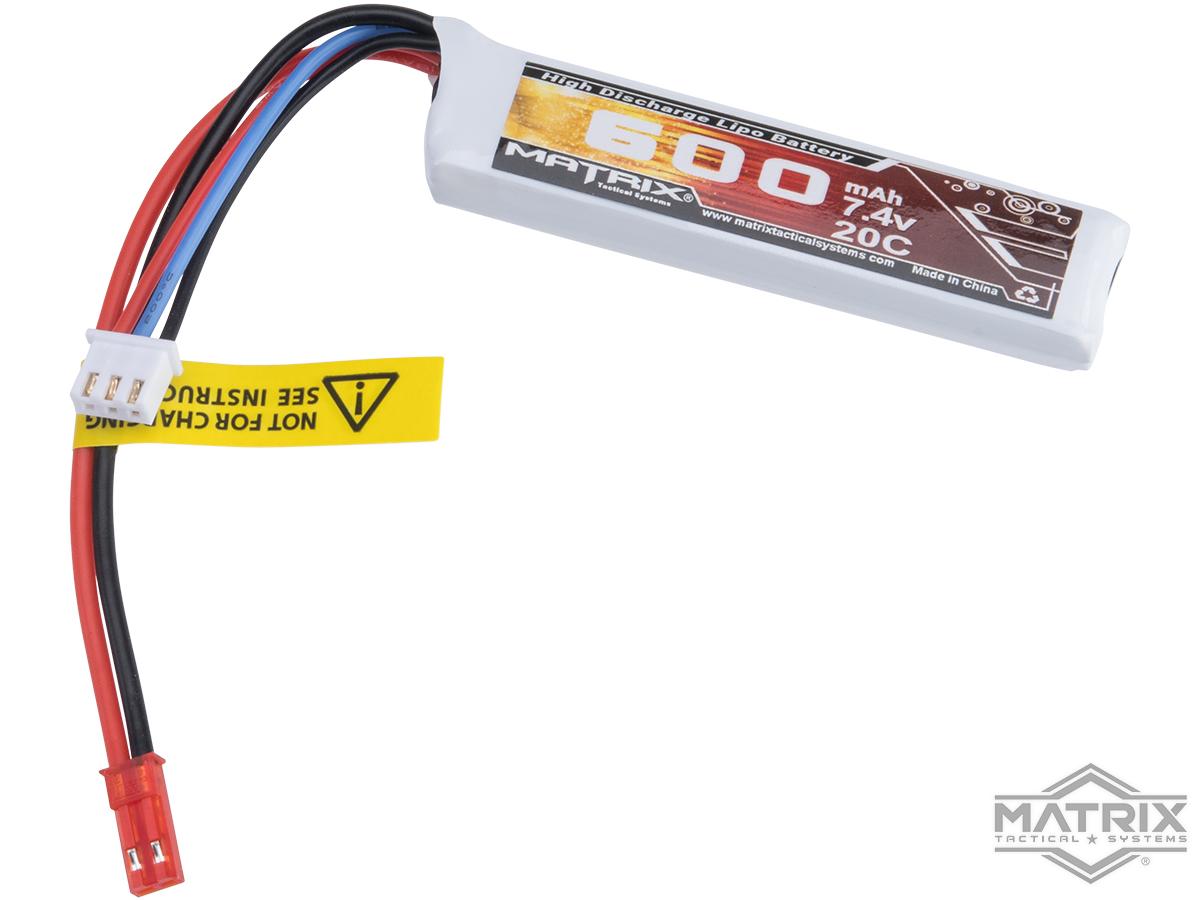 Matrix 7.4V 600mAh Mini LiPo Airsoft Battery (Model: JST Connector ...