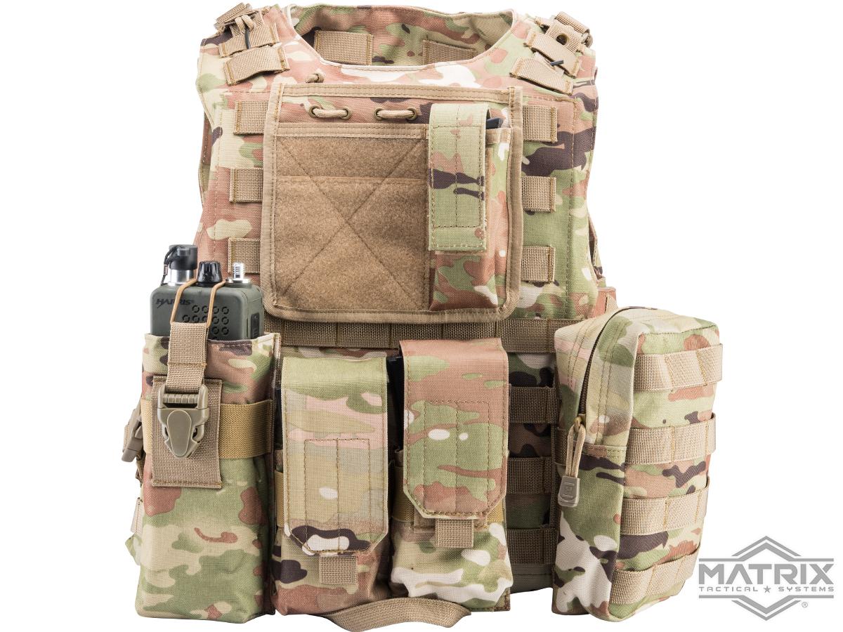 Matrix AAV Assault Plate Carrier w/ Pouch Set (Color: CAMO), Tactical ...