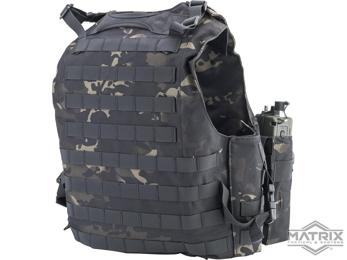 Matrix AAV Assault Plate Carrier w/ Pouch Set (Color: Black Camo ...