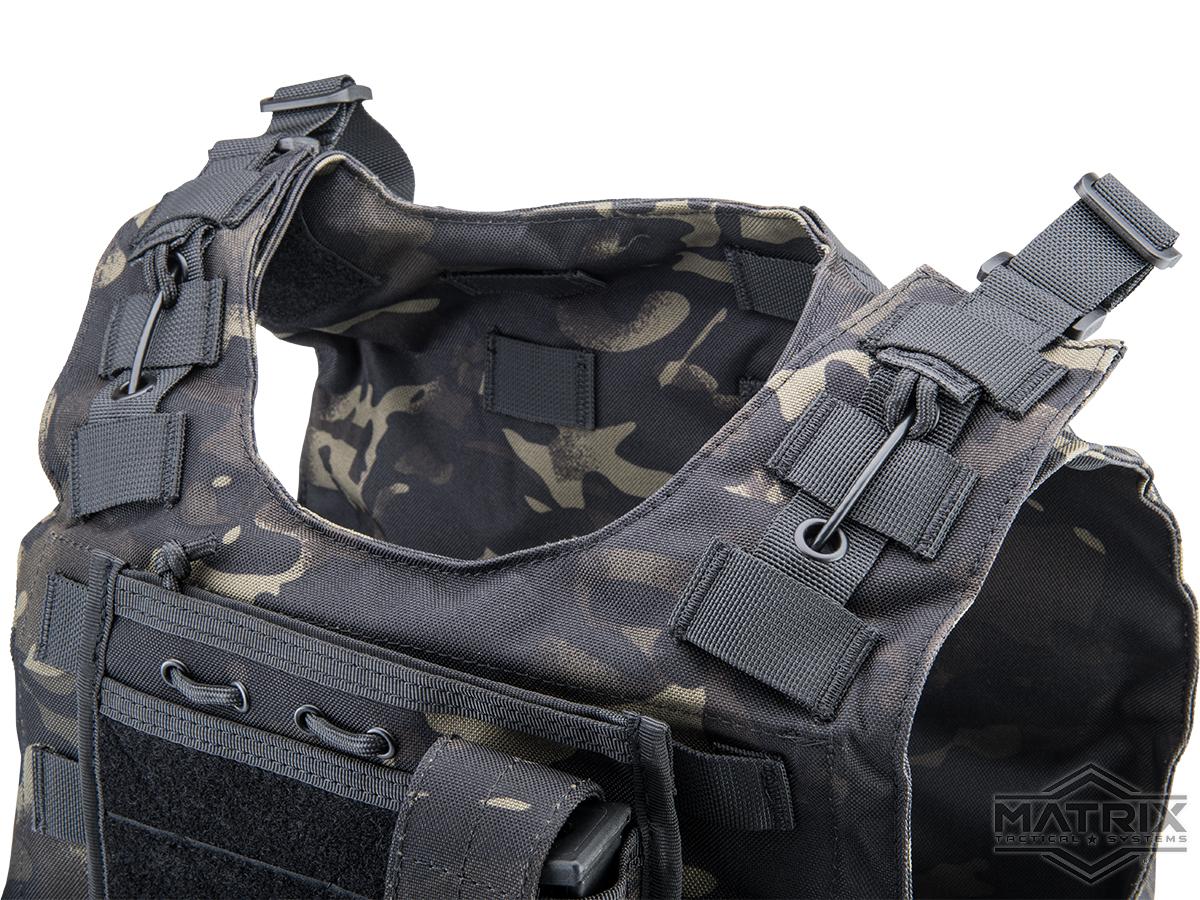 Matrix AAV Assault Plate Carrier w/ Pouch Set (Color: Black Camo ...