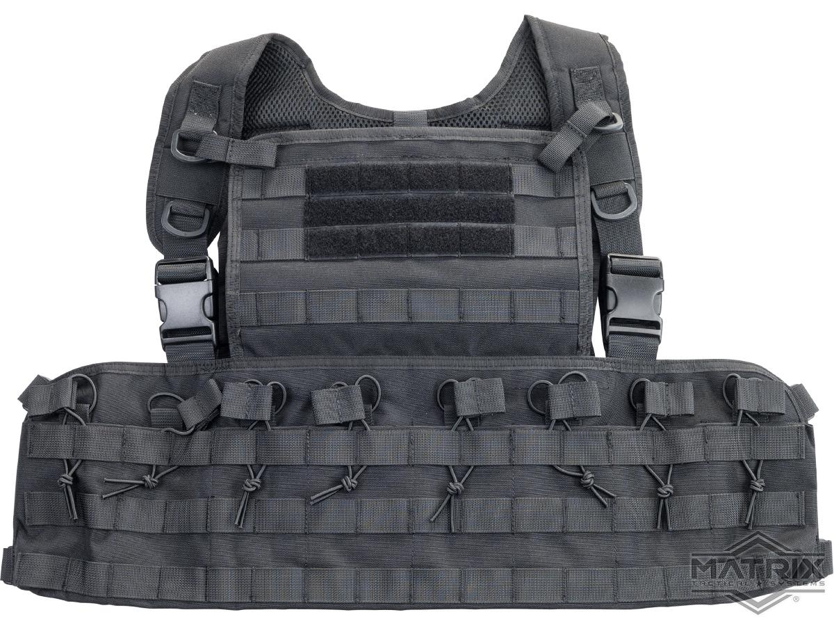 Matrix Modular MOLLE Chest Rig / Plate Carrier w/ Integrated Mag Pouches (Color: Black ...