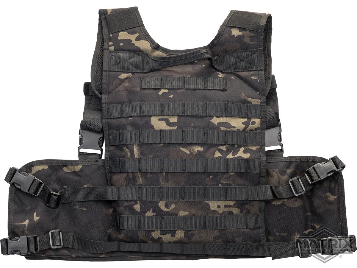 Matrix Modular MOLLE Chest Rig / Plate Carrier w/ Integrated Mag Pouches (Color: CAMO Black ...