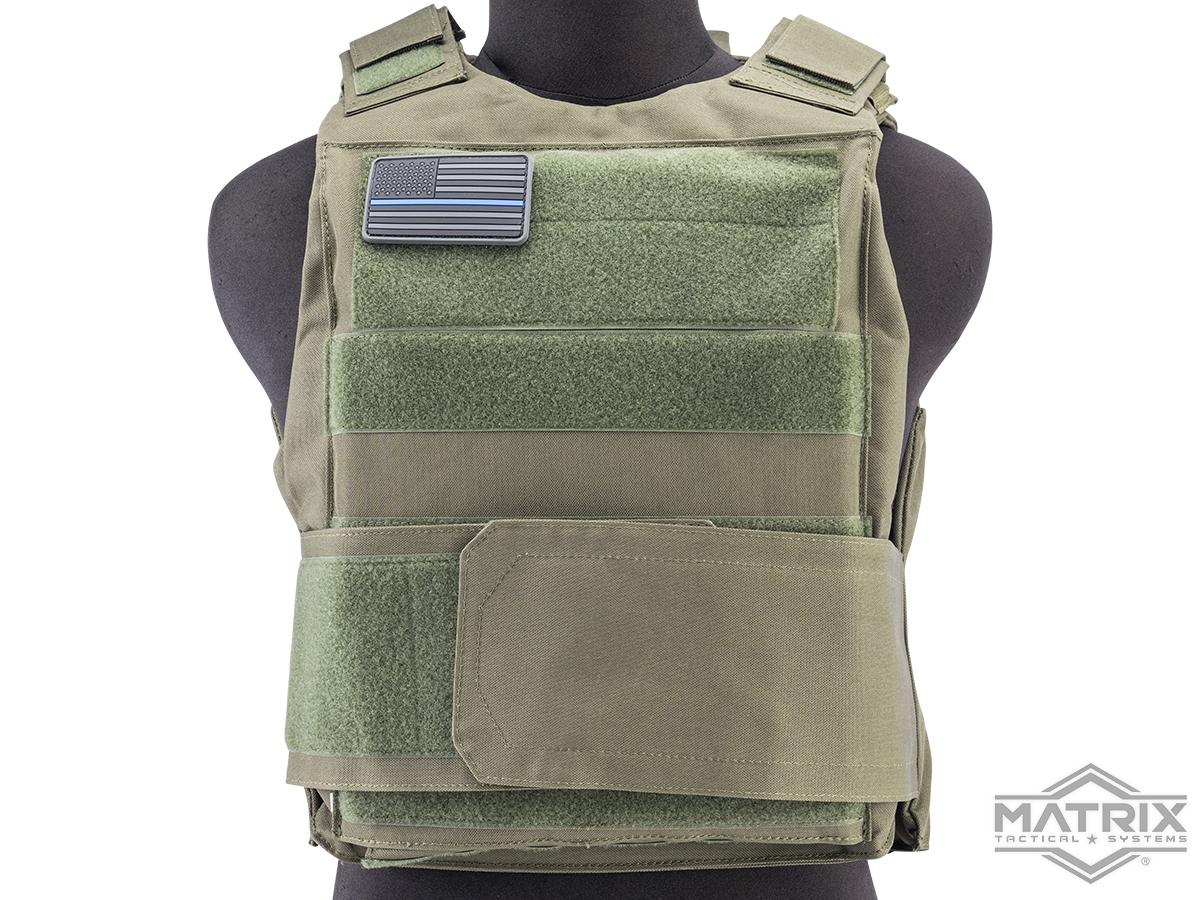 Matrix Heavy Duty Slick Body Armor Vest w/ Loop Patch Panel (Color ...