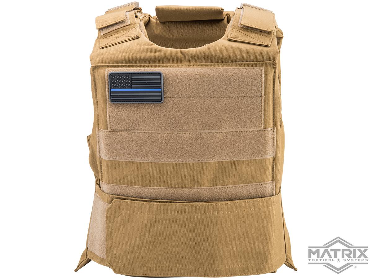 Matrix Heavy Duty Slick Body Armor Vest w/ Loop Patch Panel (Color: Tan ...