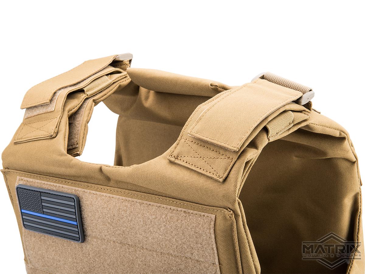 Matrix Heavy Duty Slick Body Armor Vest w/ Loop Patch Panel (Color: Tan ...