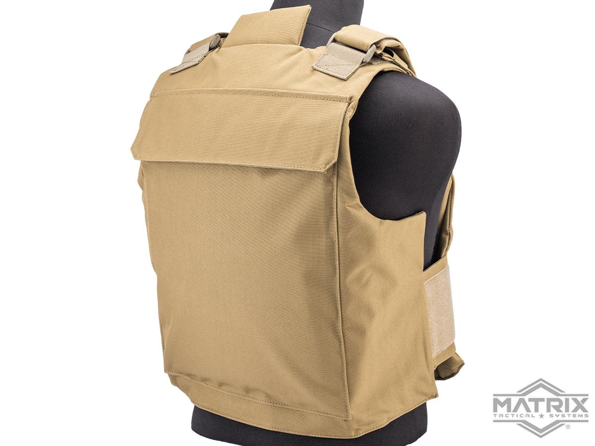 Matrix Heavy Duty Slick Body Armor Vest w/ Loop Patch Panel (Color: Tan ...