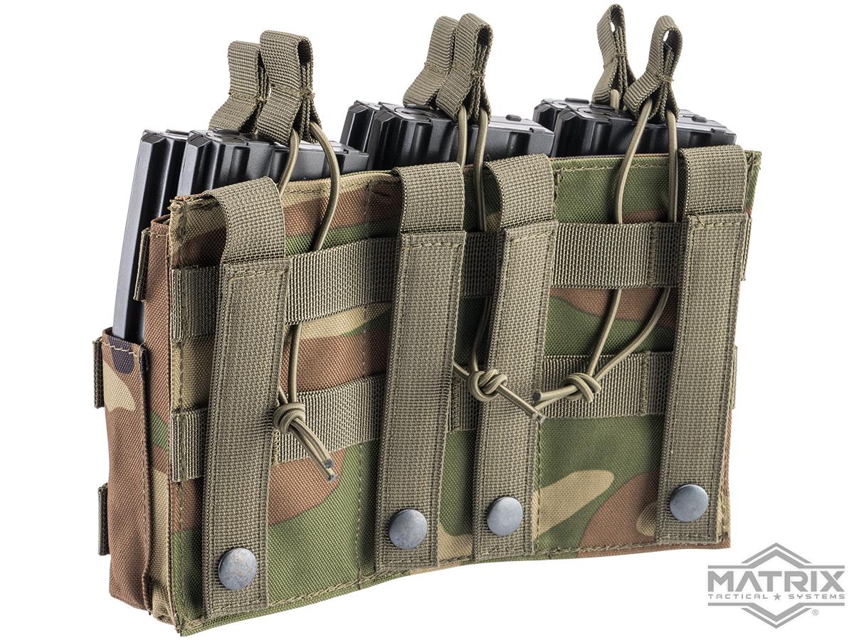 Matrix Double Stack Triple Open Top Magazine Pouch (Color: M81 Woodland ...