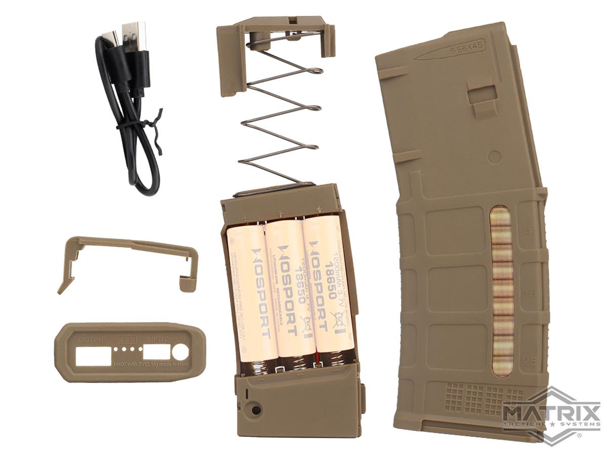 Matrix Dummy M4 Magazine 18650 Battery Power Bank (Color: Tan / 3x ...