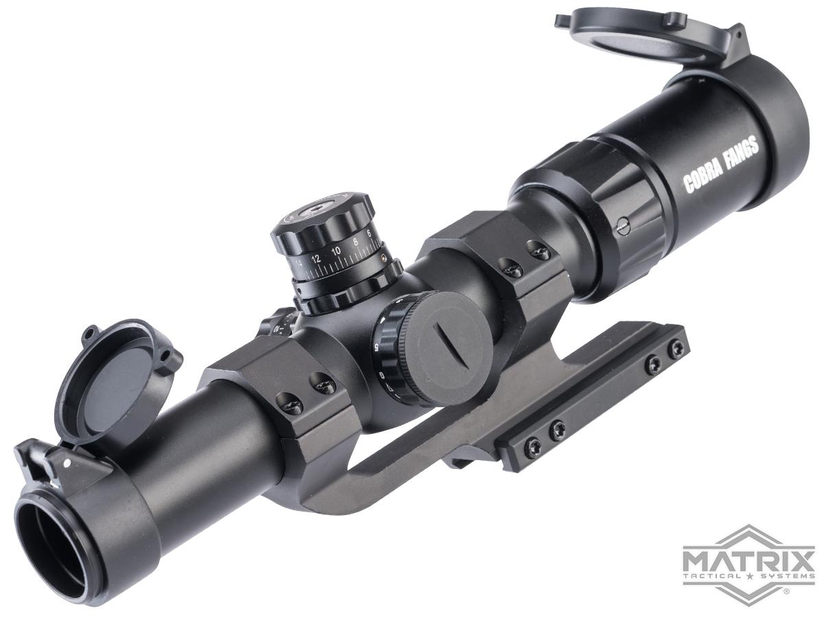 Matrix LPVO 1.5-6x24E Shockproof Illuminated Red/Green Reticle Sniper Scope (Color: Black ...