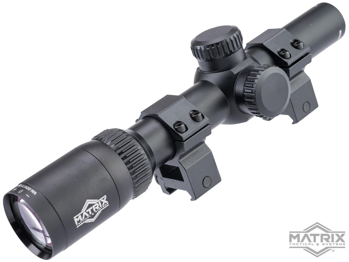 Matrix Fixed 2.5x20 Rugged Rifle Scope w/ Scope Rings, Accessories ...