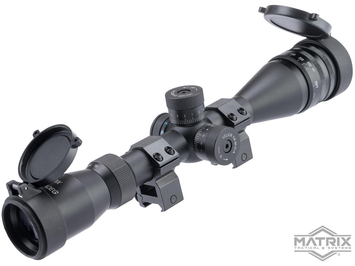 Matrix 4-16x44 SFP Illuminated Red/Green/Blue Rifle Scope w/ Ring Set ...