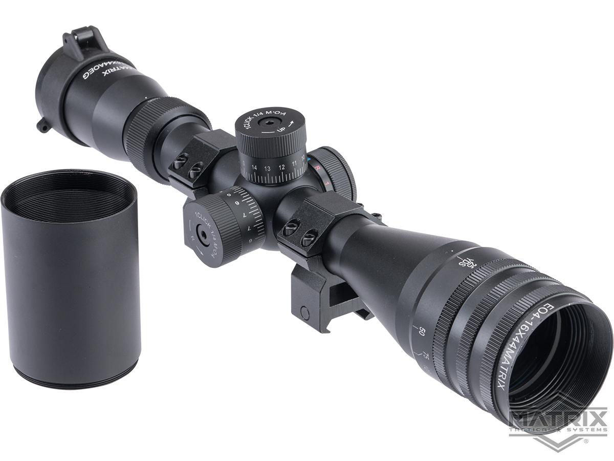 Matrix 4-16x44 SFP Illuminated Red/Green/Blue Rifle Scope w/ Ring Set ...