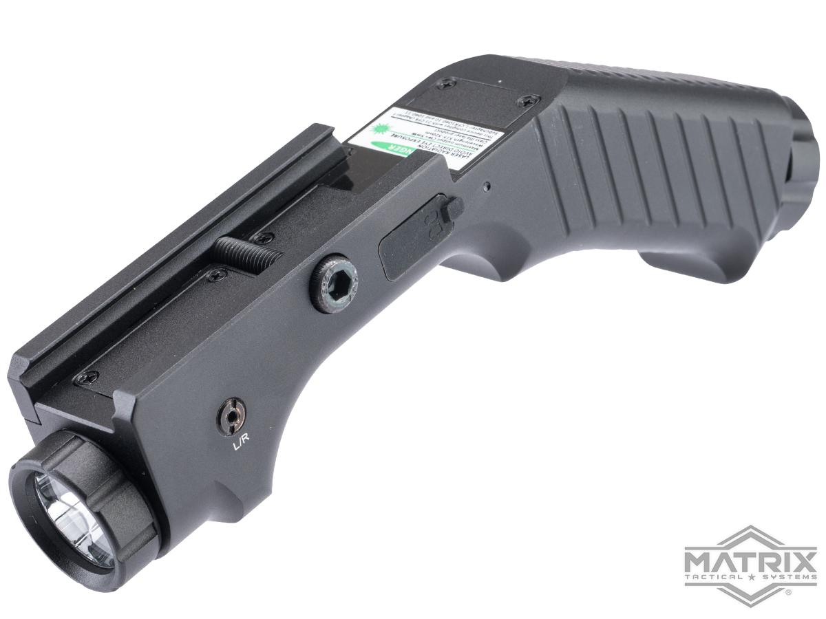 Matrix Tactical Rechargeable Picatinny/M-LOK Foregrip Flashlight and Laser (Model: Green Laser ...
