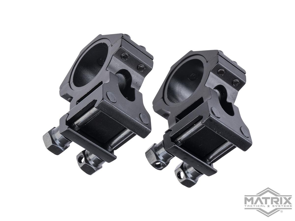 Matrix Heavy Duty Scope Riser Mounting Rings (Color: Black ...